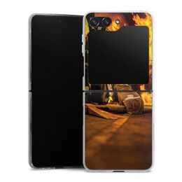 DeinDesign Galaxy Z Flip 5 Handy Hard Case Schutzh&uuml;lle transparent Smartphone Handy H&uuml;lle Life Saver Fire Fighters Fire Fighter Hard Case