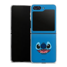 DeinDesign Galaxy Z Flip 5 Handy Hard Case Schutzh&uuml;lle transparent Smartphone Handy H&uuml;lle Official Licensed Product Lilo & Stitch Disney Hard Case