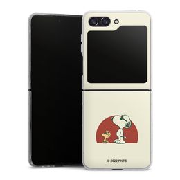 DeinDesign Galaxy Z Flip 5 Handy Hard Case Schutzh&uuml;lle transparent Smartphone Handy H&uuml;lle Kindheit Snoopy Official Licensed Product Hard Case