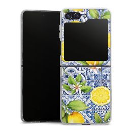 DeinDesign Galaxy Z Flip 5 Handy Hard Case Schutzh&uuml;lle transparent Smartphone Handy H&uuml;lle Lemon Greece Muster Hard Case