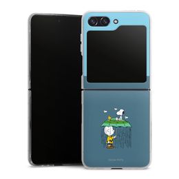 DeinDesign Galaxy Z Flip 5 Handy Hard Case Schutzh&uuml;lle transparent Smartphone Handy H&uuml;lle Children Snoopy Peanuts Hard Case