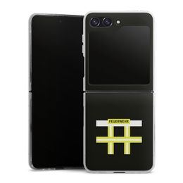 DeinDesign Galaxy Z Flip 5 Handy Hard Case Schutzh&uuml;lle transparent Smartphone Handy H&uuml;lle Fire Fighter Fire Fighters Job Hard Case
