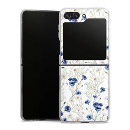 DeinDesign Galaxy Z Flip 5 Handy Hard Case Schutzh&uuml;lle transparent Smartphone Handy H&uuml;lle Muster Flowers Flower Hard Case