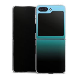 DeinDesign Galaxy Z Flip 5 Handy Hard Case Schutzh&uuml;lle transparent Smartphone Handy H&uuml;lle Ombre Two-Tone Black Hard Case