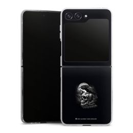 DeinDesign Galaxy Z Flip 5 Handy Hard Case Schutzh&uuml;lle transparent Smartphone Handy H&uuml;lle Skull Raven Skulls Hard Case