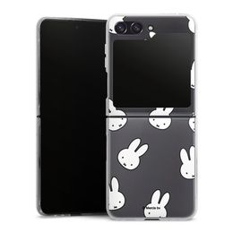 DeinDesign Galaxy Z Flip 5 Handy Hard Case Schutzh&uuml;lle transparent Smartphone Handy H&uuml;lle Muster Transparent Miffy Hard Case