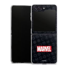DeinDesign Galaxy Z Flip 5 Handy Hard Case Schutzh&uuml;lle transparent Smartphone Handy H&uuml;lle Logo Comic Marvel Hard Case