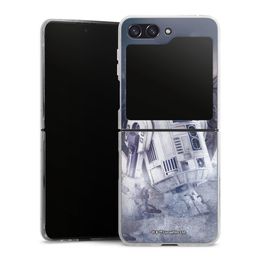 DeinDesign Galaxy Z Flip 5 Handy Hard Case Schutzh&uuml;lle transparent Smartphone Handy H&uuml;lle Star Wars Merchandise Robot Hard Case