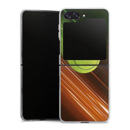 DeinDesign Galaxy Z Flip 5 Handy Hard Case Schutzh&uuml;lle transparent Smartphone Handy H&uuml;lle Hobby Ball Tennis Hard Case