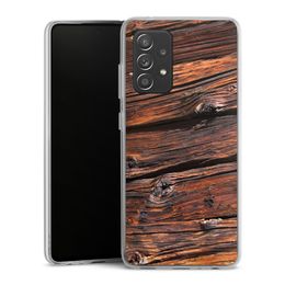 DeinDesign Galaxy A52s 5G Handy Silikon H&uuml;lle Case transparent Handyh&uuml;lle Beams Wooden Look Wood Silikon Case