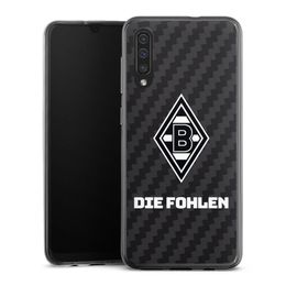 DeinDesign Galaxy A50 Handy Silikon H&uuml;lle Case transparent Handyh&uuml;lle Borussia M&ouml;nchengladbach Carbon Gladbach Silikon Case