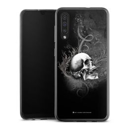 DeinDesign Galaxy A50 Handy Silikon H&uuml;lle Case transparent Handyh&uuml;lle Gothic Skull Skulls Silikon Case