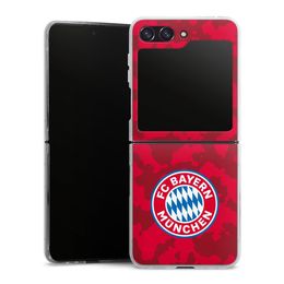 DeinDesign Galaxy Z Flip 5 Handy Hard Case Schutzh&uuml;lle transparent Smartphone Handy H&uuml;lle Camouflage Fc Bayern M&uuml;nchen Fcb Hard Case