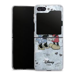 DeinDesign Galaxy Z Flip 5 Handy Hard Case Schutzh&uuml;lle transparent Smartphone Handy H&uuml;lle Vintage Disney Hard Case