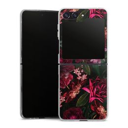 DeinDesign Galaxy Z Flip 5 Handy Hard Case Schutzh&uuml;lle transparent Smartphone Handy H&uuml;lle Blossom Flowers Rose Hard Case