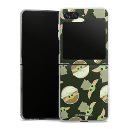 DeinDesign Galaxy Z Flip 5 Handy Hard Case Schutzh&uuml;lle transparent Smartphone Handy H&uuml;lle Official Licensed Product Baby Yoda Star Wars Muster Hard Case