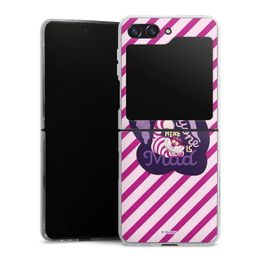 DeinDesign Galaxy Z Flip 5 Handy Hard Case Schutzh&uuml;lle transparent Smartphone Handy H&uuml;lle Alice In Wonderland Disney Grinning Cat Hard Case
