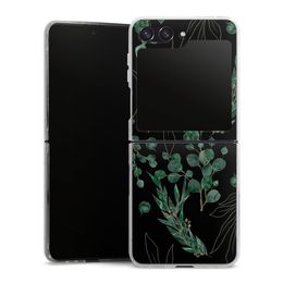 DeinDesign Galaxy Z Flip 5 Handy Hard Case Schutzh&uuml;lle transparent Smartphone Handy H&uuml;lle Eukalyptus Leaves Nature Hard Case