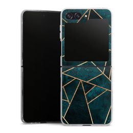 DeinDesign Galaxy Z Flip 5 Handy Hard Case Schutzh&uuml;lle transparent Smartphone Handy H&uuml;lle Elisabeth Fredriksson Stone Gold & Copper Hard Case