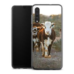 DeinDesign Galaxy A50 Handy Silikon H&uuml;lle Case transparent Handyh&uuml;lle Cow Farmer Calf Silikon Case