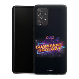 DeinDesign Galaxy A52s 5G Handy Premium Silikon H&uuml;lle Handyh&uuml;lle schwarz Case Guardians Of The Galaxy Marvel Logo Silikon Premium Case