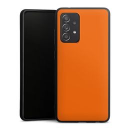 DeinDesign Galaxy A52s 5G Handy Premium Silikon H&uuml;lle Handyh&uuml;lle schwarz Case Orange Colour Unicoloured Silikon Premium Case