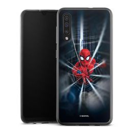 DeinDesign Galaxy A50 Handy Silikon H&uuml;lle Case transparent Handyh&uuml;lle Kinofilm Marvel Spiderman Silikon Case