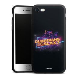 DeinDesign iPhone SE (2020) Handy Premium Silikon H&uuml;lle Handyh&uuml;lle schwarz Case Guardians Of The Galaxy Marvel Logo Silikon Premium Case