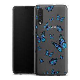 DeinDesign Galaxy A50 Handy Silikon H&uuml;lle Case transparent Handyh&uuml;lle Transparent Butterfly Muster Silikon Case