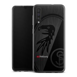 DeinDesign Galaxy A50 Handy Silikon H&uuml;lle Case transparent Handyh&uuml;lle Sc Freiburg Metallic Look Official Licensed Product Silikon Case