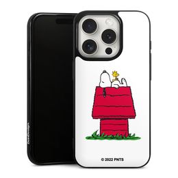 DeinDesign iPhone 15 Pro Handy Silikon H&uuml;lle Case schwarz Handyh&uuml;lle Snoopy Peanuts Official Licensed Product
