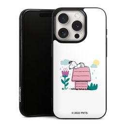 DeinDesign iPhone 15 Pro Handy Silikon H&uuml;lle Case schwarz Handyh&uuml;lle Snoopy Dog Official Licensed Product