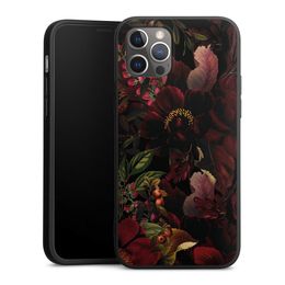 DeinDesign iPhone 12 Pro Handy Premium Silikon H&uuml;lle Handyh&uuml;lle schwarz Case Flowers Meadow Utart Silikon Premium Case