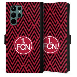 DeinDesign Galaxy S22 Ultra Handy Klapph&uuml;lle Handyh&uuml;lle aus Kunst Leder schwarz Flip Case 1. Fcn Bundesliga 1. Fc N&uuml;rnberg Sideflip mit langer Lasche