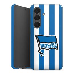 DeinDesign Galaxy S26 Handy Premium Case Smartphone Handyh&uuml;lle Schutzh&uuml;lle gl&auml;nzend Flag Hertha Bsc Stripes Premium Case