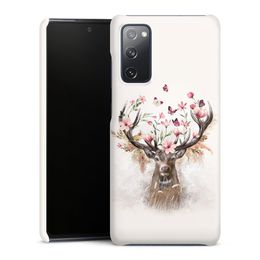 DeinDesign Galaxy S20 FE 5G Handy Premium Case Smartphone Handyh&uuml;lle Schutzh&uuml;lle matt Flowers Deer Animals Premium Case