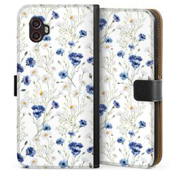 DeinDesign Galaxy XCover 6 Pro Handy Klapph&uuml;lle Handyh&uuml;lle aus Kunst Leder schwarz Flip Case Flower Muster Flowers Sideflip mit langer Lasche