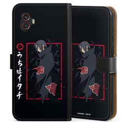 DeinDesign Galaxy XCover 6 Pro Handy Klapph&uuml;lle Handyh&uuml;lle aus Kunst Leder schwarz Flip Case Itachi Uchiha Official Licensed Product Naruto Shippuden Sideflip 