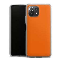 DeinDesign Xiaomi Mi 11 Lite 5G NE Handy Silikon H&uuml;lle Case transparent Handyh&uuml;lle Colour Unicoloured Orange Silikon Case