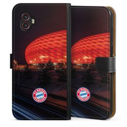 DeinDesign Galaxy XCover 6 Pro Handy Klapph&uuml;lle Handyh&uuml;lle aus Kunst Leder schwarz Flip Case Stadium Fc Bayern M&uuml;nchen Fcb Sideflip mit langer Lasche