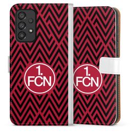DeinDesign Galaxy A33 5G Handy Klapph&uuml;lle Handyh&uuml;lle aus Kunst Leder wei&szlig; Flip Case 1. Fc N&uuml;rnberg Bundesliga 1. Fcn Sideflip mit Lasche