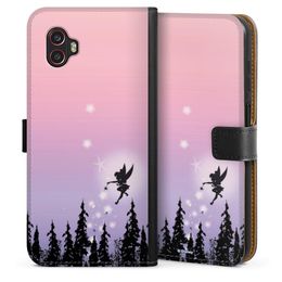 DeinDesign Galaxy XCover 6 Pro Handy Klapph&uuml;lle Handyh&uuml;lle aus Kunst Leder schwarz Flip Case Tinkerbells Disney Official Licensed Product Sideflip mit langer 