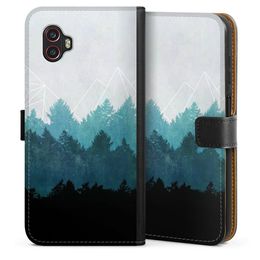 DeinDesign Galaxy XCover 6 Pro Handy Klapph&uuml;lle Handyh&uuml;lle aus Kunst Leder schwarz Flip Case Forrest Abstract Tree Sideflip mit langer Lasche