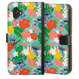 DeinDesign Galaxy XCover 6 Pro Handy Klapph&uuml;lle Handyh&uuml;lle aus Kunst Leder schwarz Flip Case Lilo & Stitch Disney Movie Sideflip mit langer Lasche