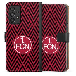 DeinDesign Galaxy A33 5G Handy Klapph&uuml;lle Handyh&uuml;lle aus Kunst Leder schwarz Flip Case 1. Fc N&uuml;rnberg Bundesliga 1. Fcn Sideflip mit langer Lasche