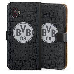 DeinDesign Galaxy XCover 6 Pro Handy Klapph&uuml;lle Handyh&uuml;lle aus Kunst Leder schwarz Flip Case Borussia Dortmund Jersey Bvb Sideflip mit langer Lasche