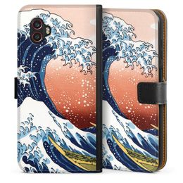 DeinDesign Galaxy XCover 6 Pro Handy Klapph&uuml;lle Handyh&uuml;lle aus Kunst Leder schwarz Flip Case Japan Die Gro&szlig;e Welle Vor Kanagawa Art Sideflip mit langer Lasche