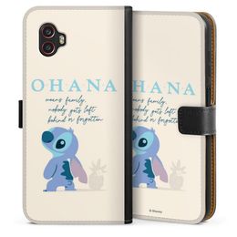 DeinDesign Galaxy XCover 6 Pro Handy Klapph&uuml;lle Handyh&uuml;lle aus Kunst Leder schwarz Flip Case Disney Lilo & Stitch Official Licensed Product Sideflip mit langer 