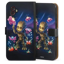 DeinDesign Galaxy XCover 6 Pro Handy Klapph&uuml;lle Handyh&uuml;lle aus Kunst Leder schwarz Flip Case Guardians Of The Galaxy Marvel Baby Groot Sideflip mit langer Lasche
