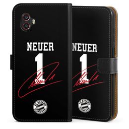 DeinDesign Galaxy XCover 6 Pro Handy Klapph&uuml;lle Handyh&uuml;lle aus Kunst Leder schwarz Flip Case Fcb Manuel Neuer Fc Bayern M&uuml;nchen Sideflip mit langer Lasche